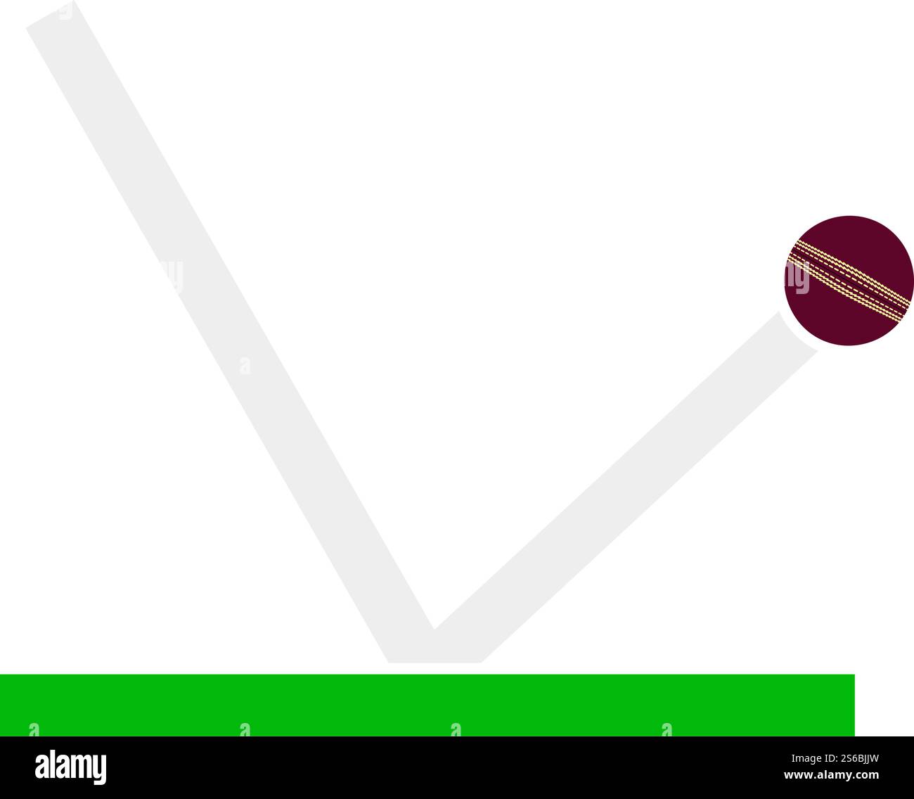 Cricket Ball Trajectory Icon. Flat Color Design. Vector Illustration ...