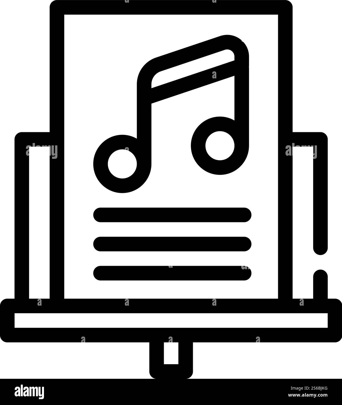 music lesson line icon vector. music lesson sign. isolated contour ...