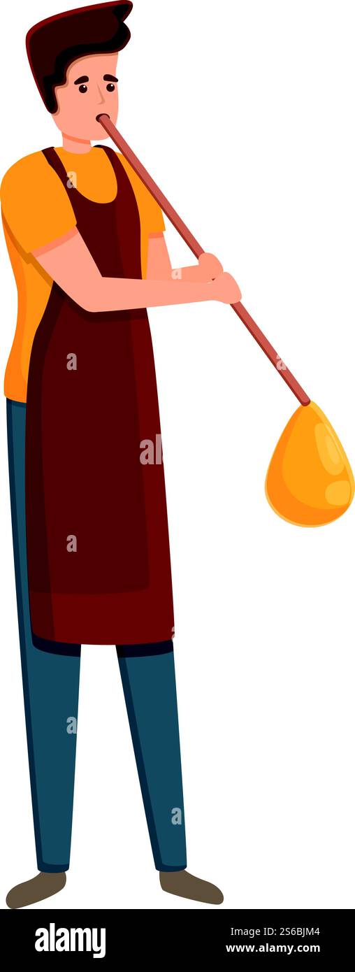 Adult glass blower icon. Cartoon of adult glass blower vector icon for ...