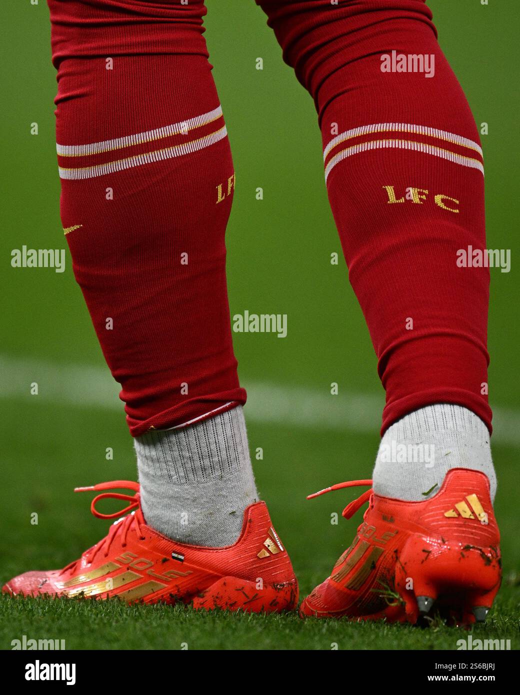 LONDON, ENGLAND - DECEMBER 22: A close up deatils of Mohamed Salah ...