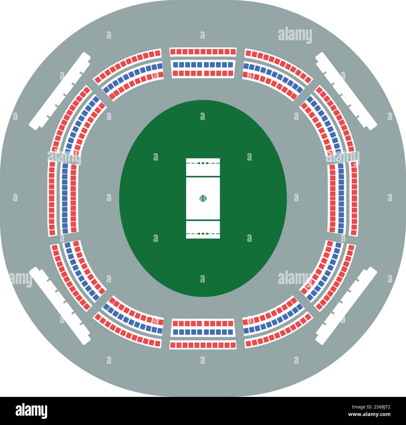Cricket Stadium Icon. Flat Color Design. Vector Illustration Stock ...