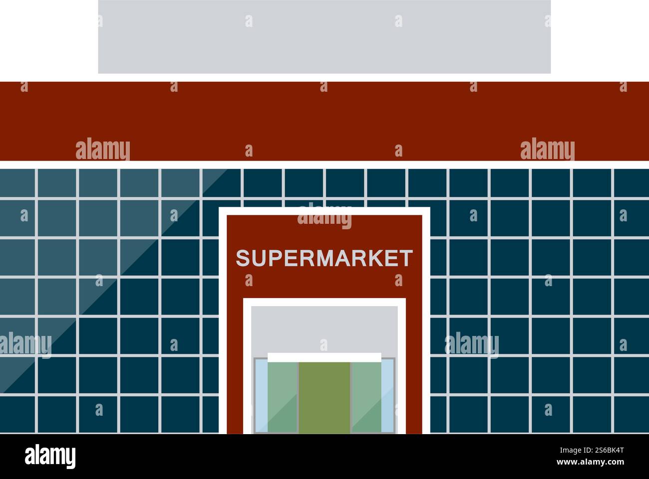Supermarket Building Icon. Flat Color Design. Vector Illustration Stock ...
