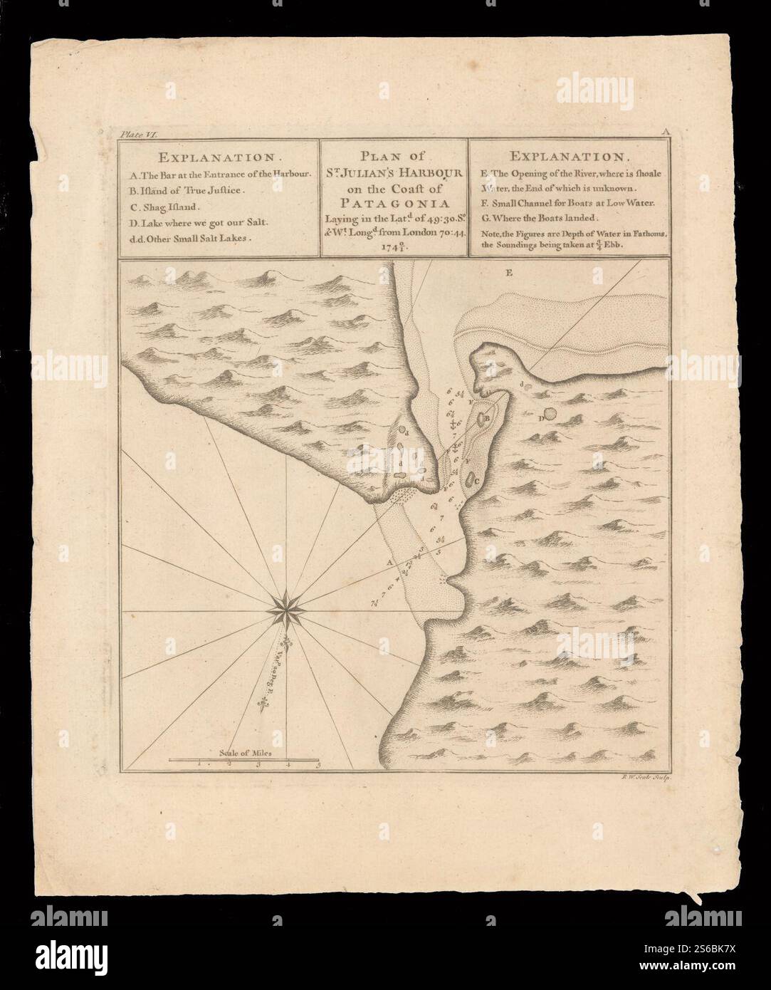 George Anson, 1st Baron Anson, Plan of St. Julian's harbour on the ...