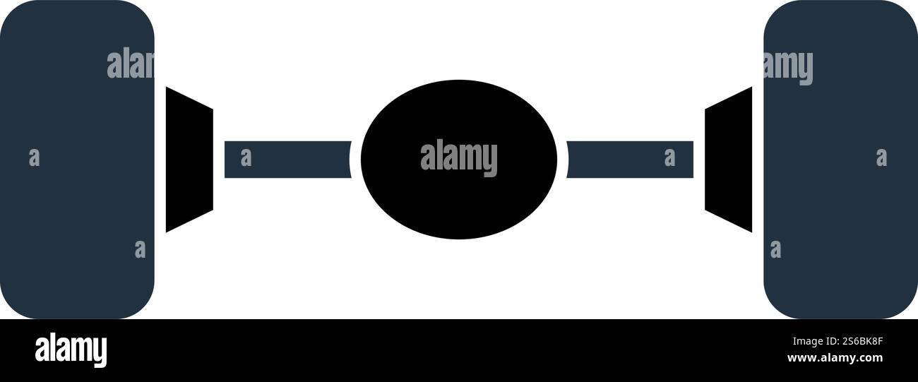 Car Rear Axle Icon. Flat Color Design. Vector Illustration Stock Vector ...