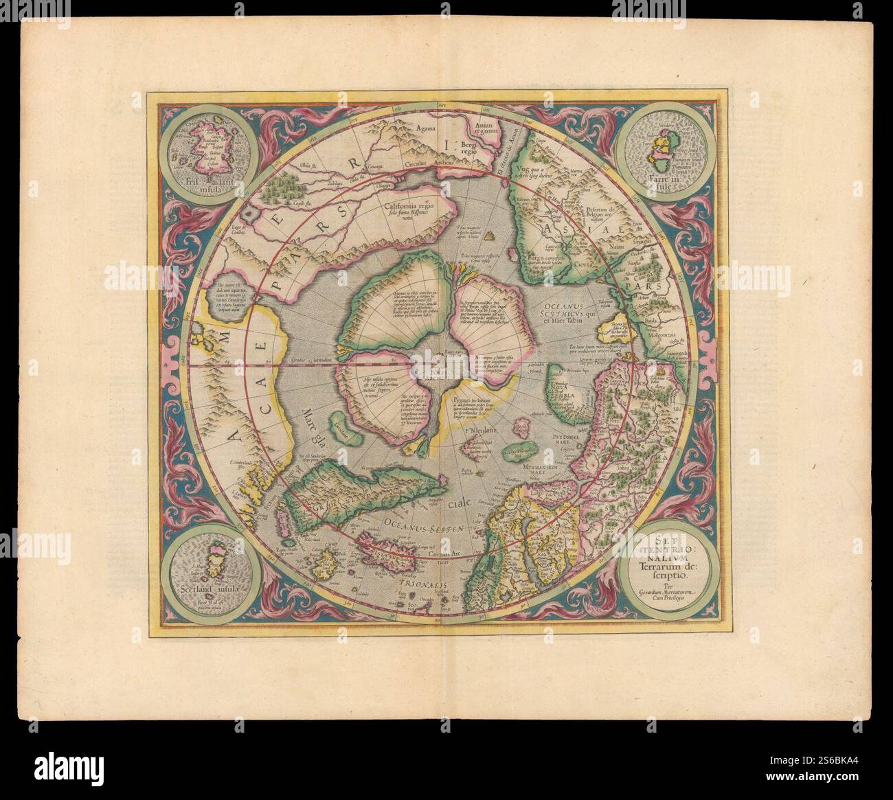 Gerardus Mercator, Septentrionalium terrarum descriptio Stock Photo - Alamy