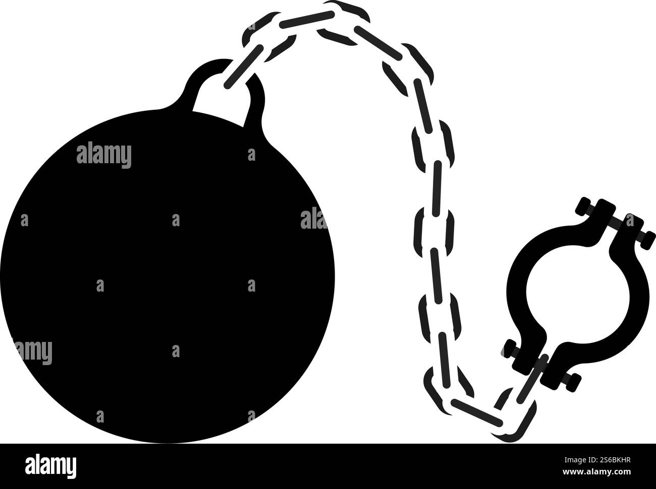 Fetter With Ball Icon. Flat Color Design. Vector Illustration Stock ...