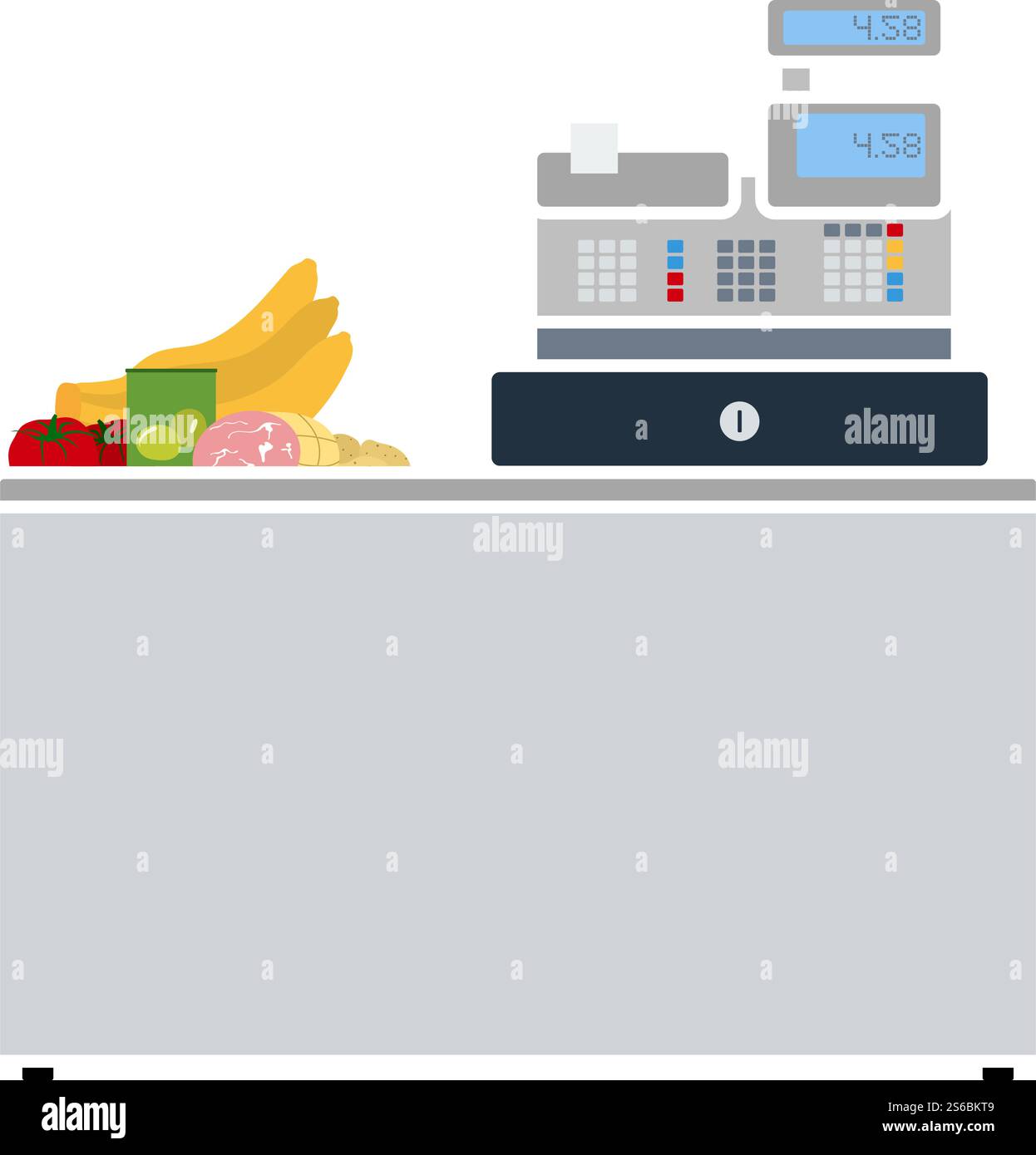Supermarket Store Counter Desk Icon. Flat Color Design. Vector ...