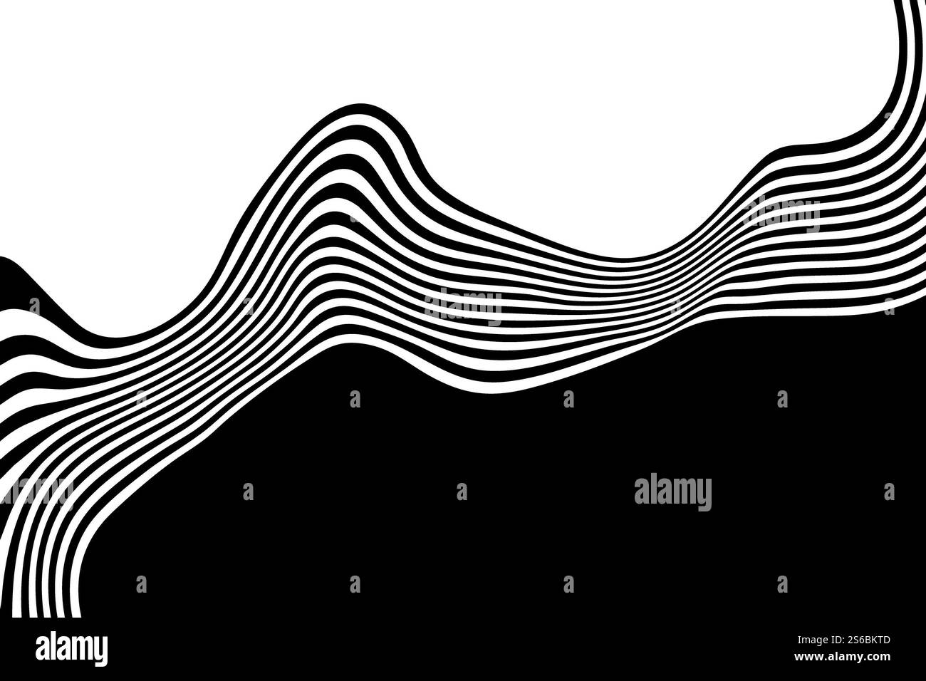 Black white wavy background optical illusion. Lines stripes pattern ...