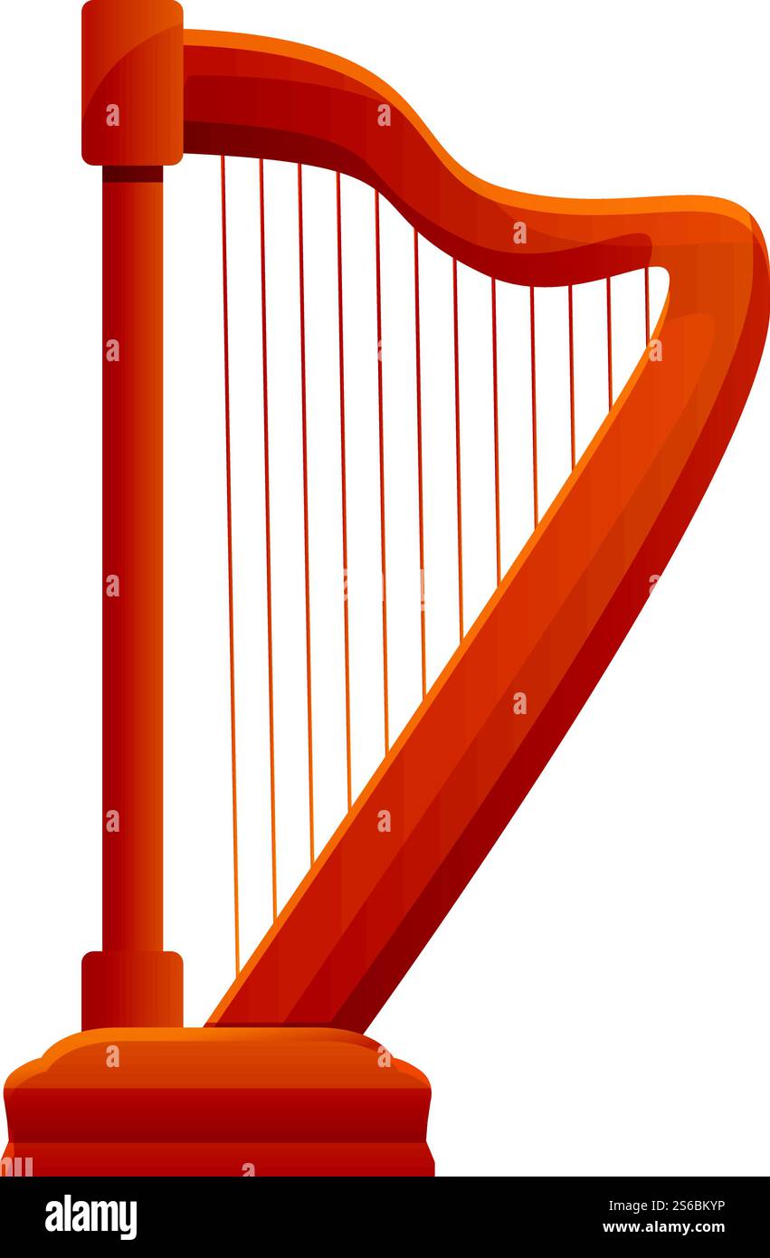 Harp music icon. Cartoon of harp music vector icon for web design ...