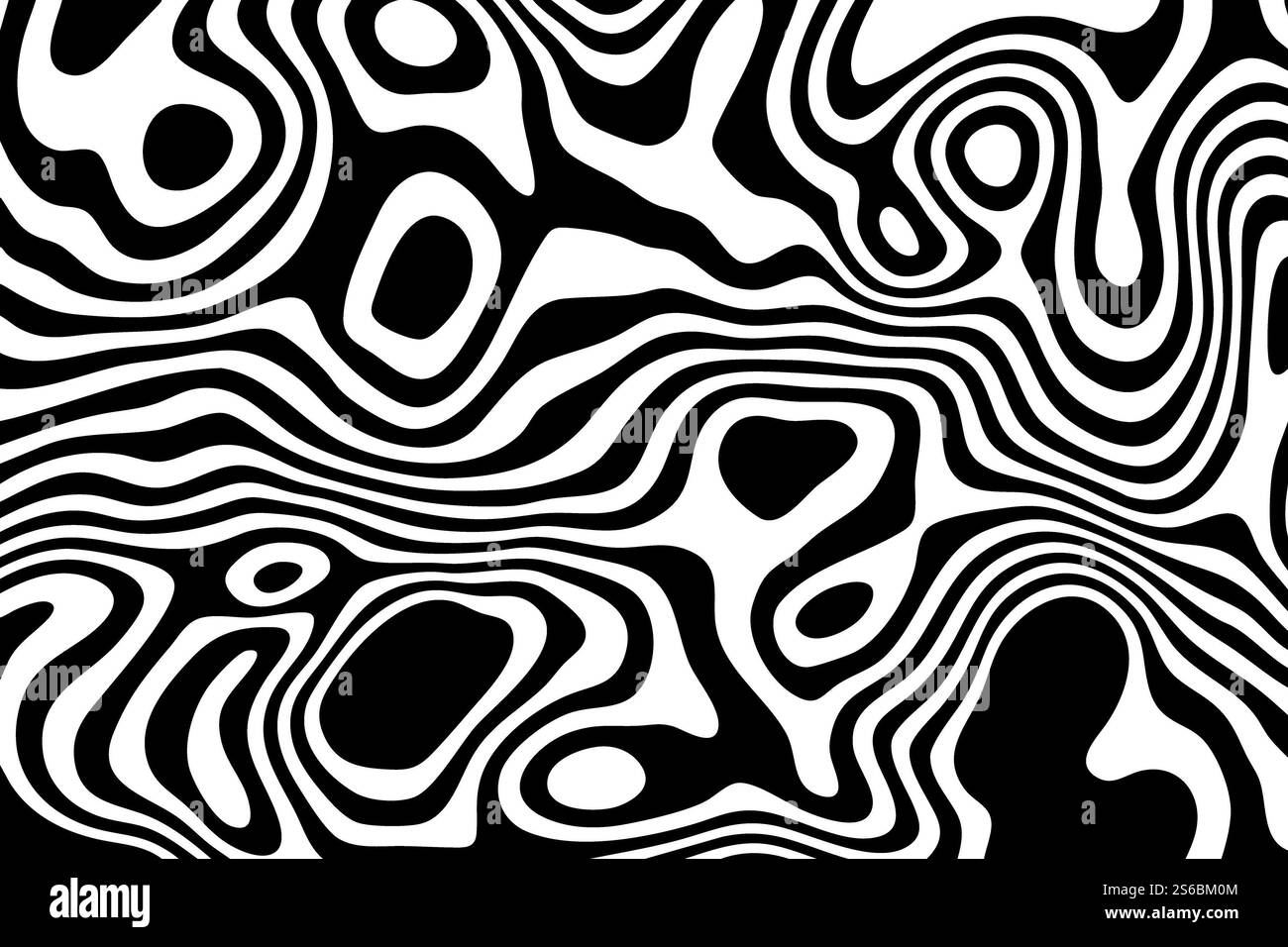 Distorted warp lines vector curve line texture background, flat liquid ...