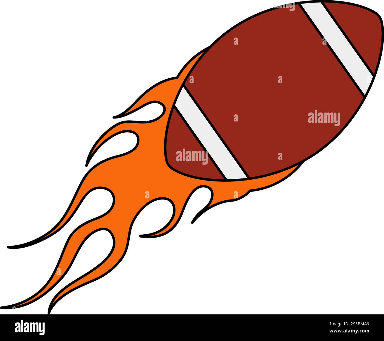 American Football Fire Ball Icon. Editable Outline With Color Fill ...