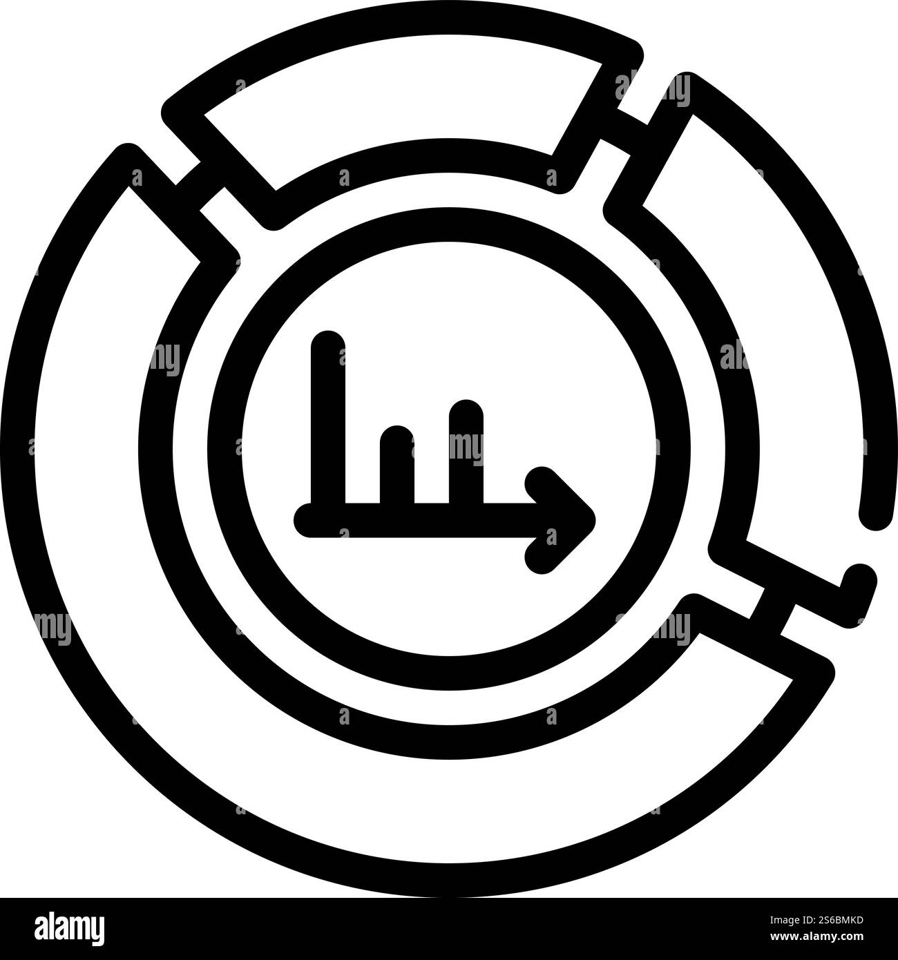 pie chart line icon vector. pie chart sign. isolated contour symbol black illustration. pie ...