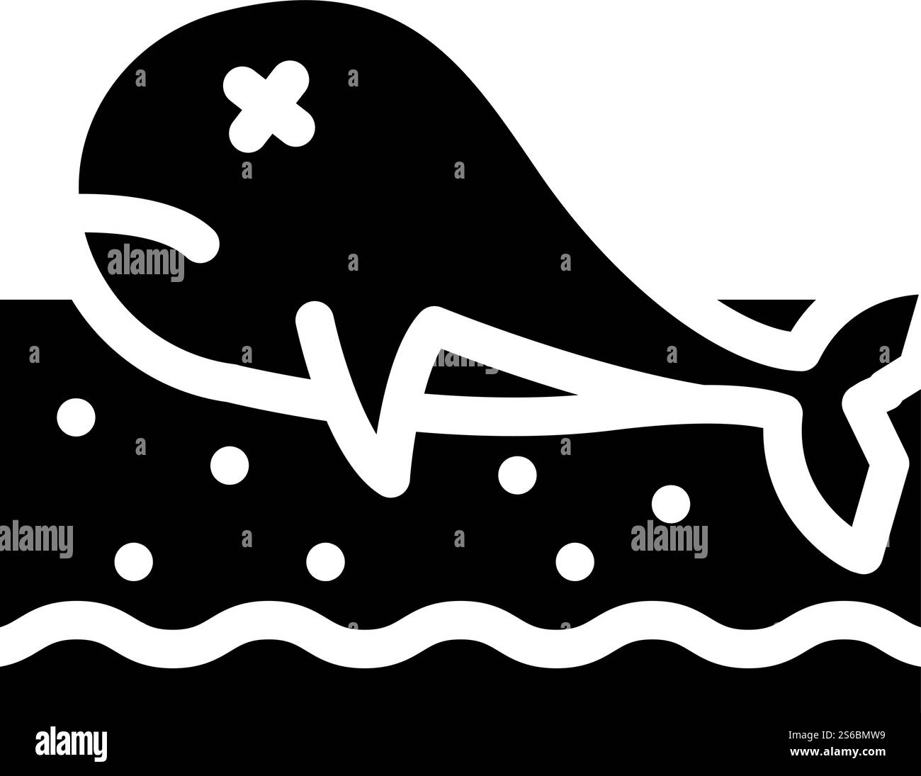 Fish death glyph icon Stock Vector Images - Alamy