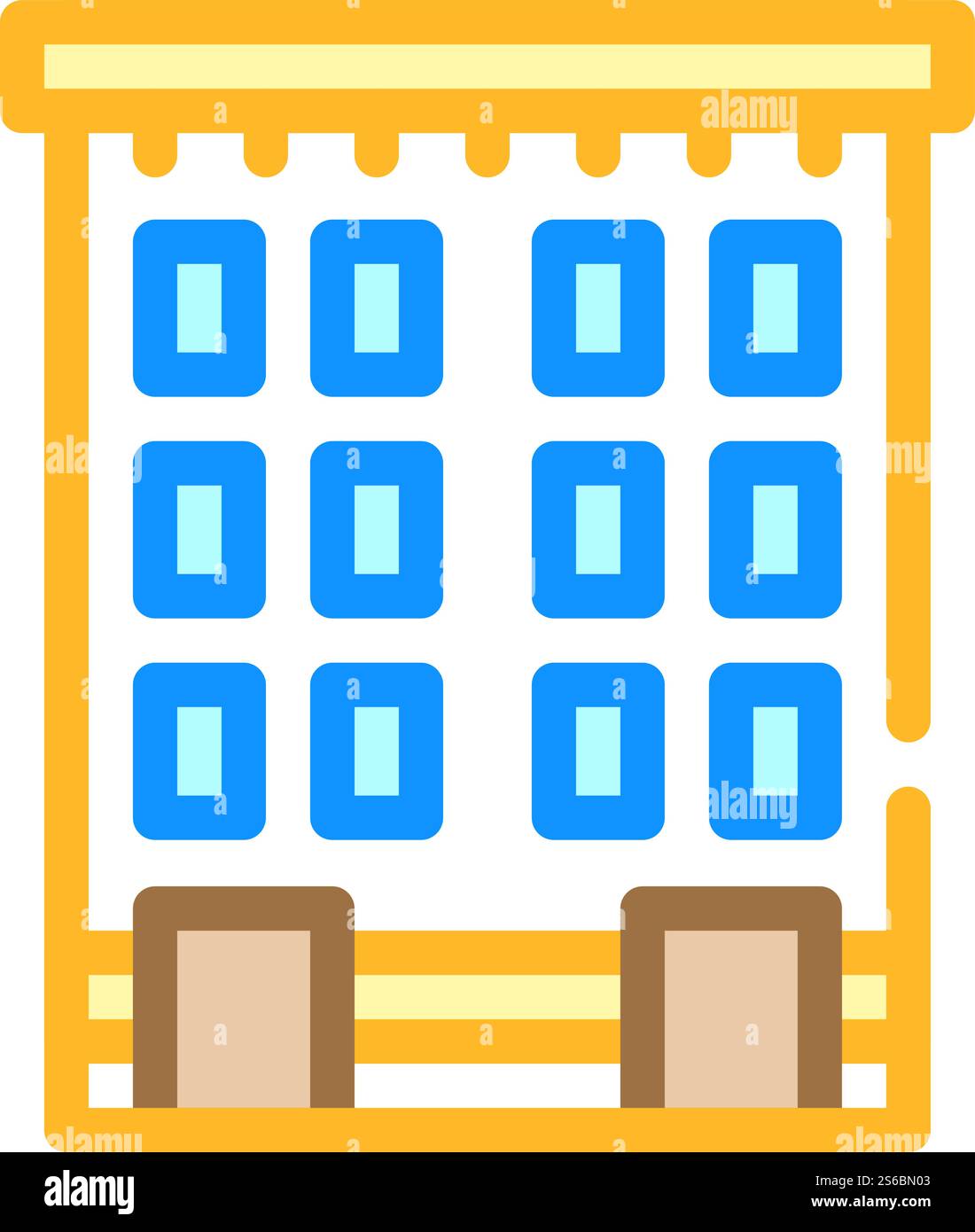 apartment building color icon vector. apartment building sign. isolated ...