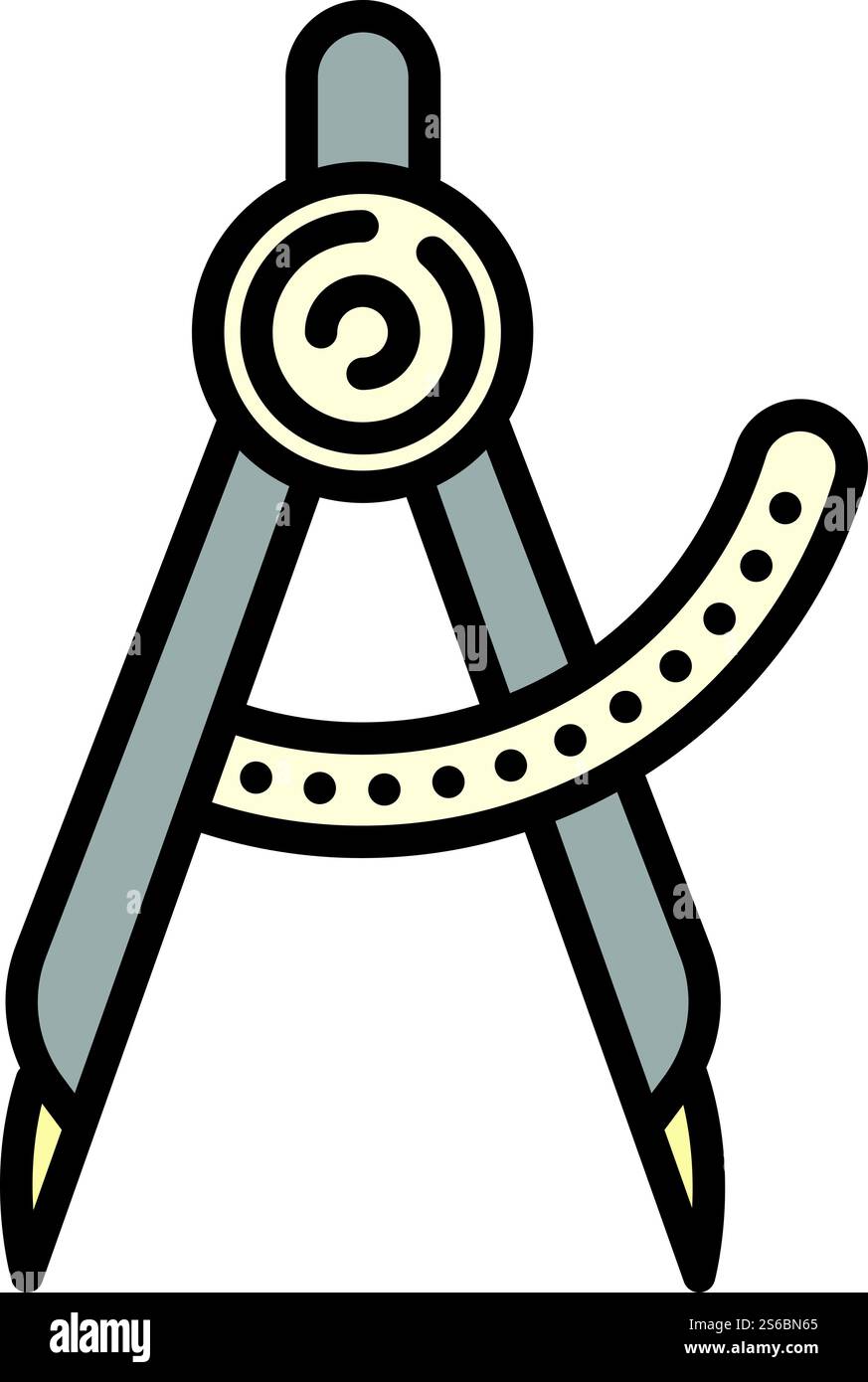 School steel compass icon. Outline school steel compass vector icon for ...