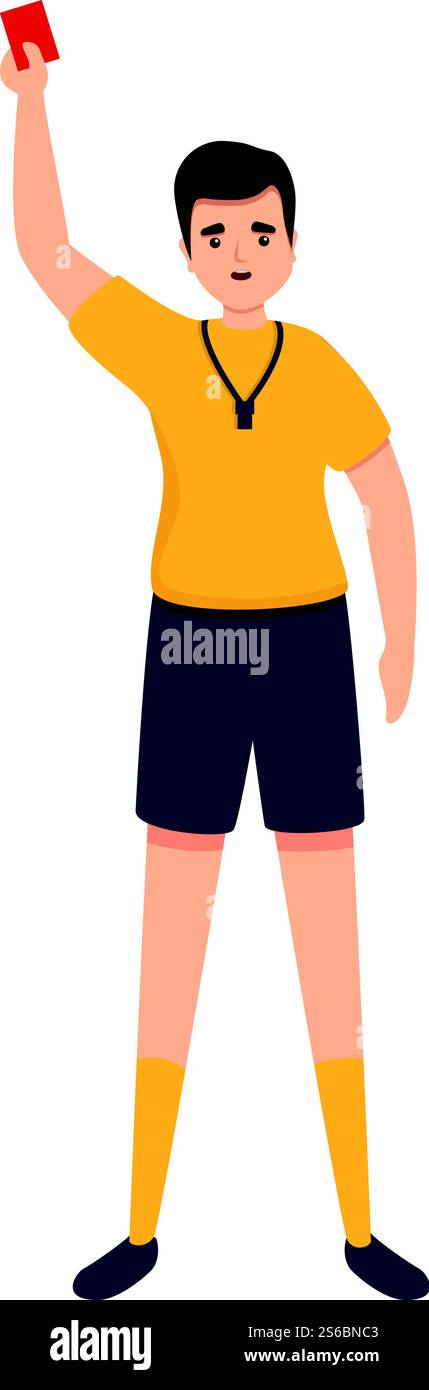 Referee show red card icon. Cartoon of referee show red card vector ...