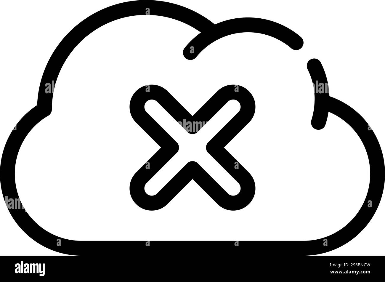 failed access cloud storage line icon vector. failed access cloud storage sign. isolated contour ...