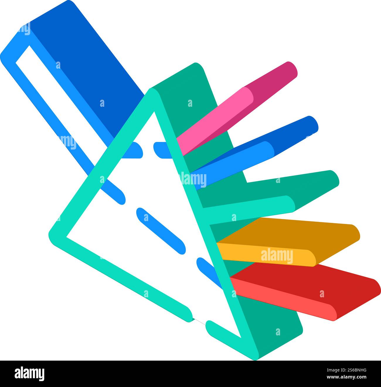 refraction of light rays prism isometric icon vector. refraction of ...