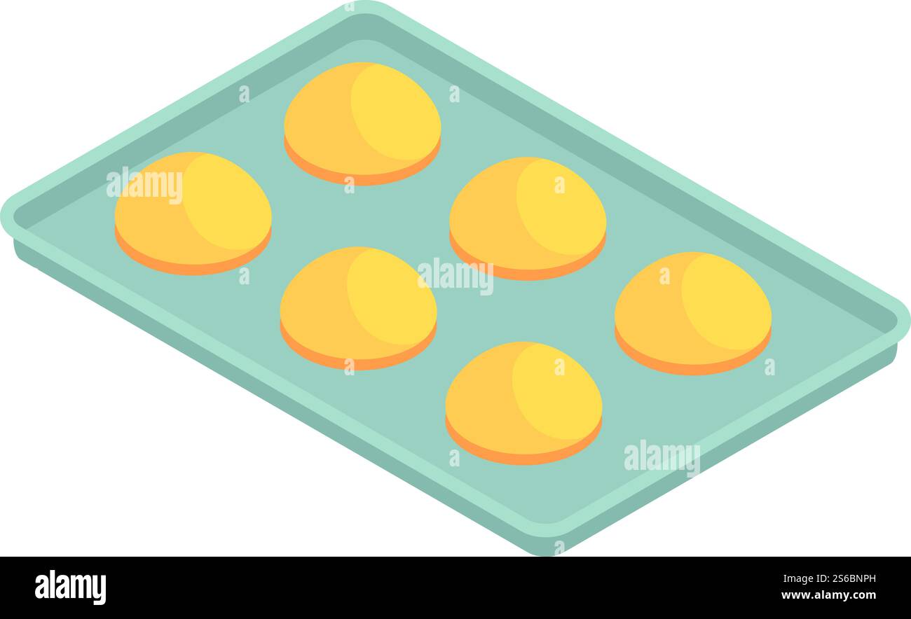 Bakery factory bread tray icon. Isometric of bakery factory bread tray ...