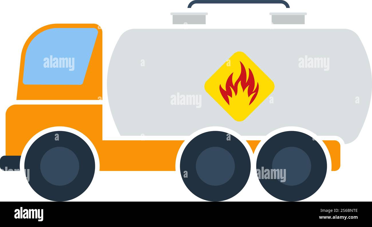 Oil Truck Icon. Flat Color Design. Vector Illustration Stock Vector ...