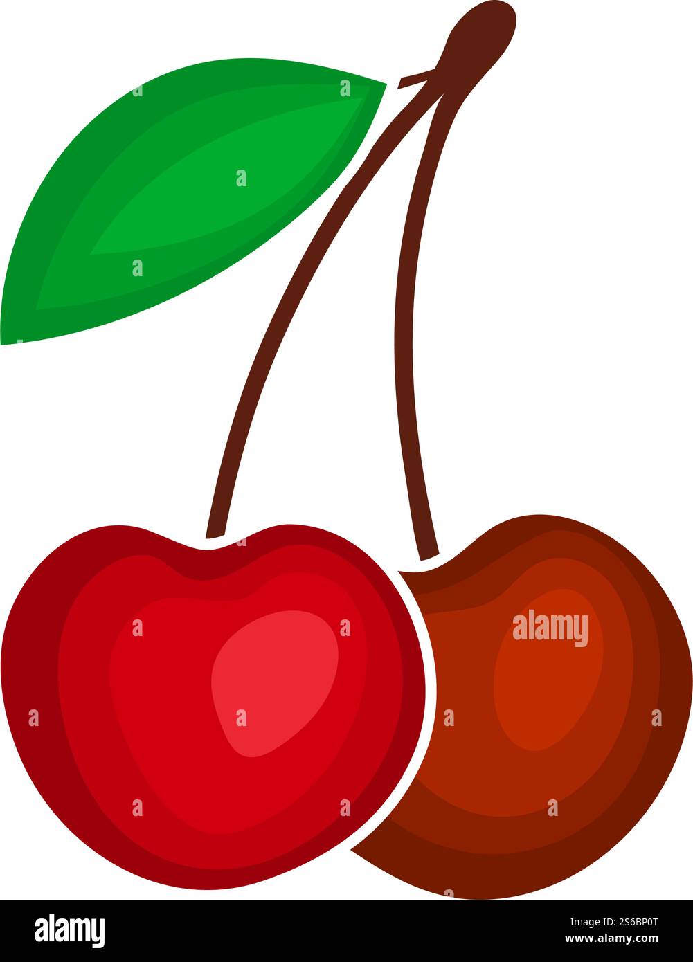 Icon Of Cherry In Ui Colors. Flat Color Design. Vector Illustration ...