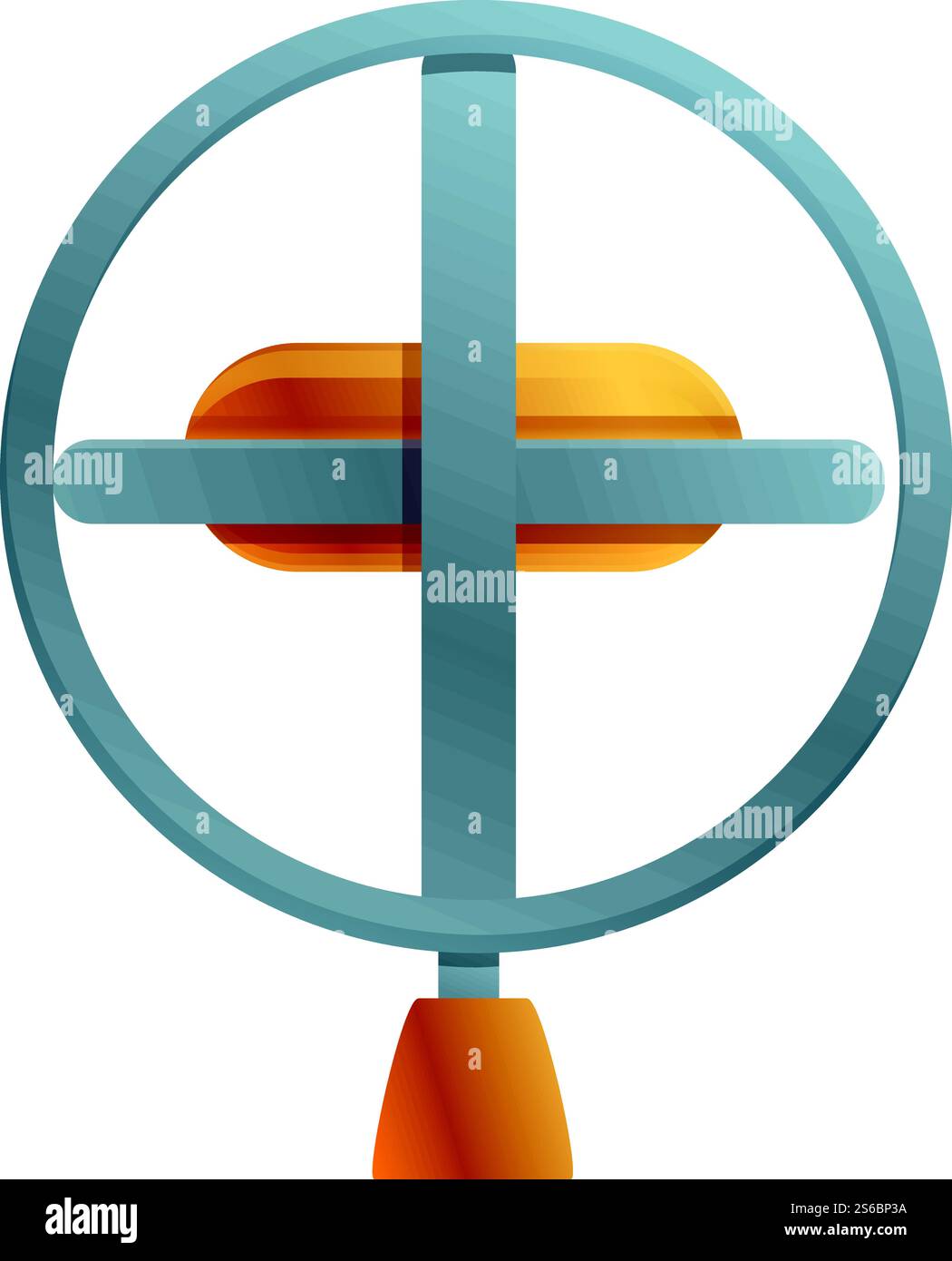 Metal gyroscope icon. Cartoon of metal gyroscope vector icon for web ...