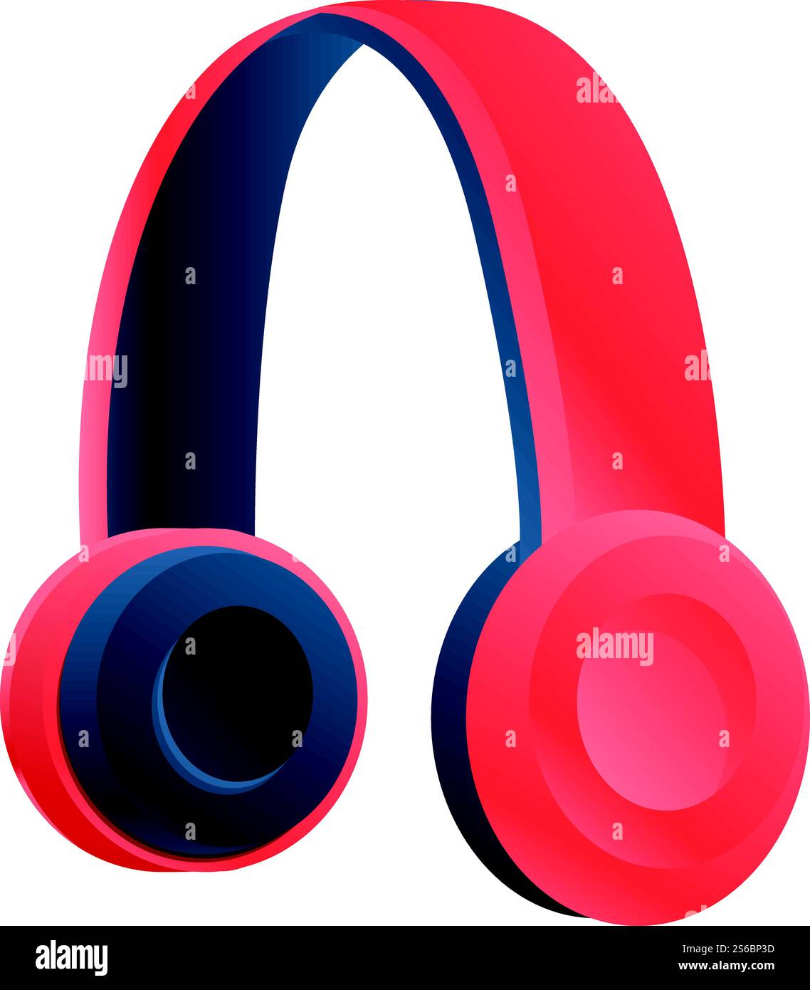 Red wireless headphones icon. Cartoon of red wireless headphones vector ...