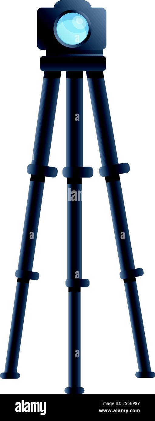 Carbon camera tripod icon. Cartoon of carbon camera tripod vector icon ...