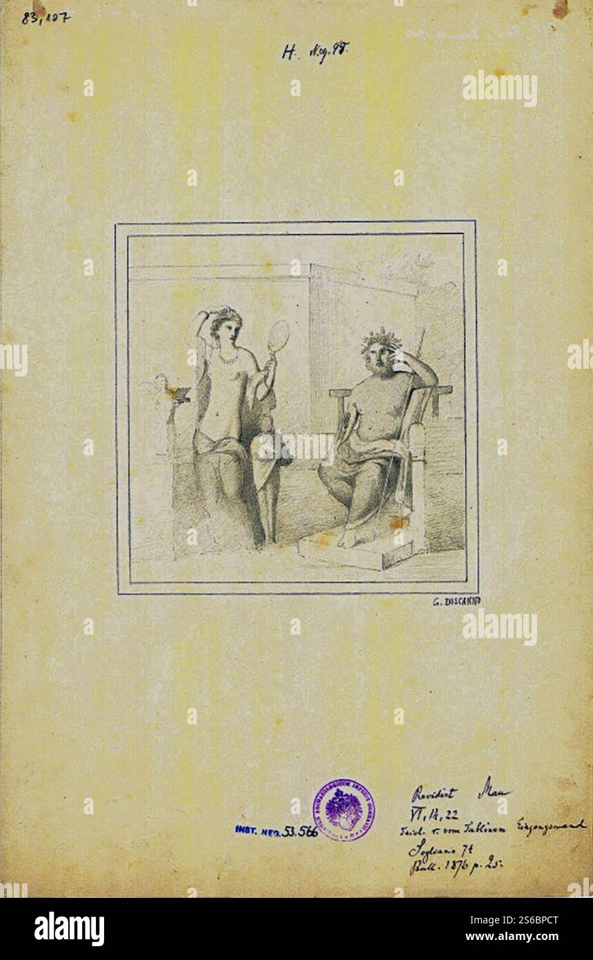 Fullonica of Vesonius Primus Room e, drawing by G Discanno, of painting ...