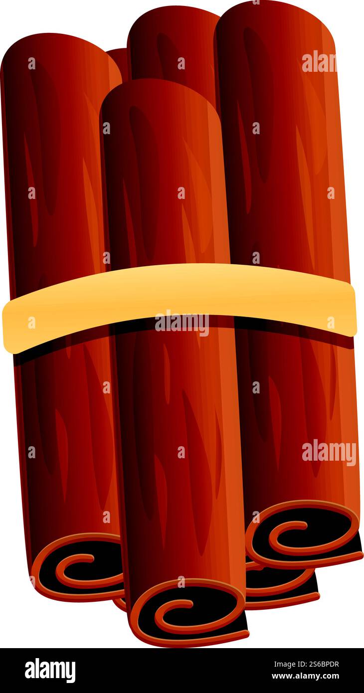 Cinnamon sticks pack icon. Cartoon of cinnamon sticks pack vector icon ...