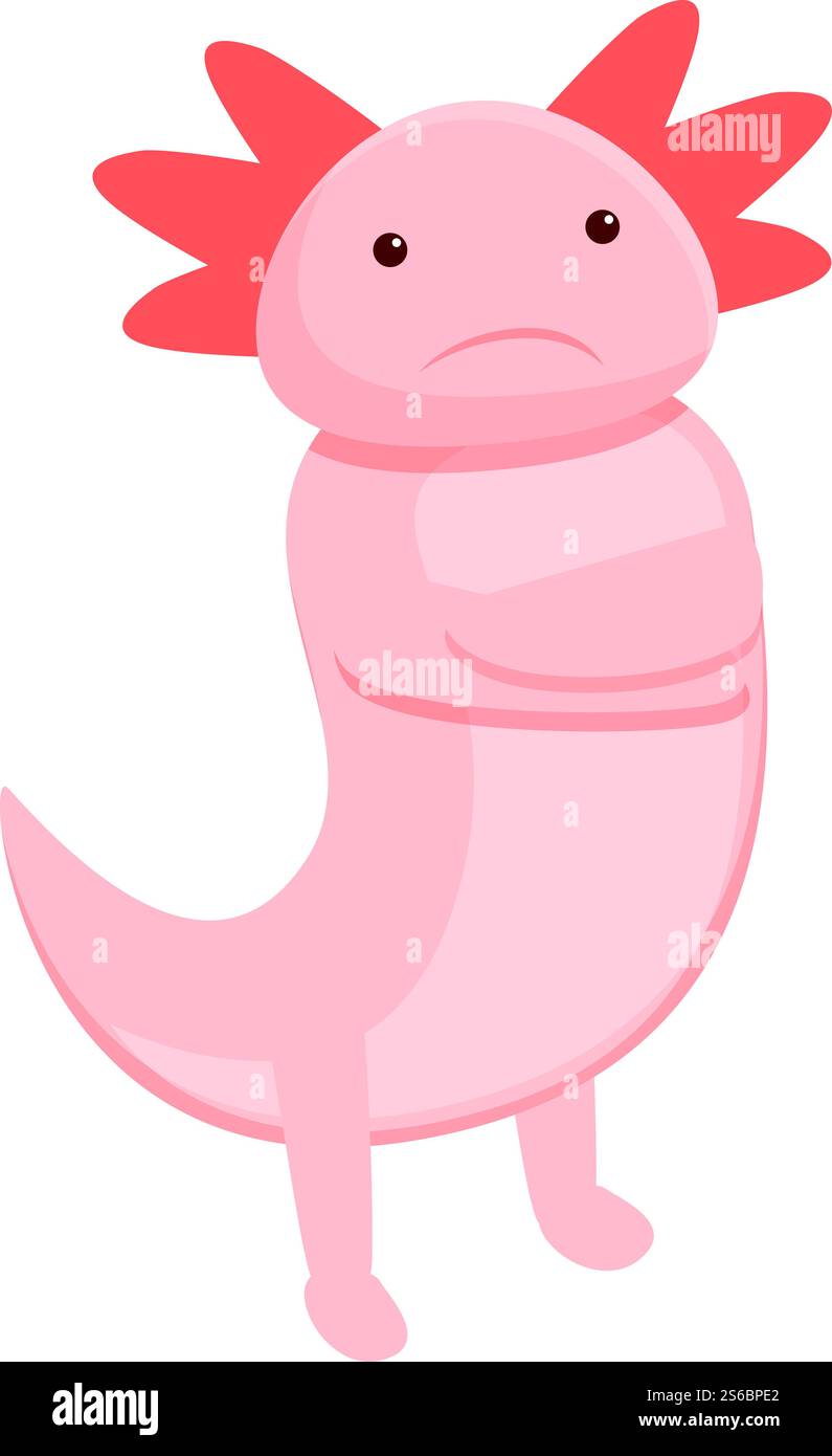Sad axolotl icon. Cartoon of sad axolotl vector icon for web design ...
