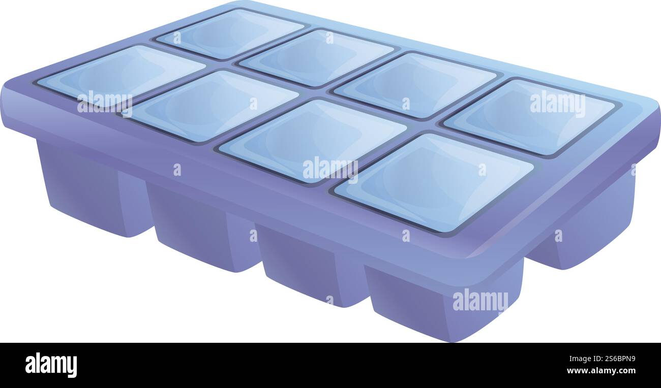 Full ice cube tray icon. Cartoon of full ice cube tray vector icon for ...