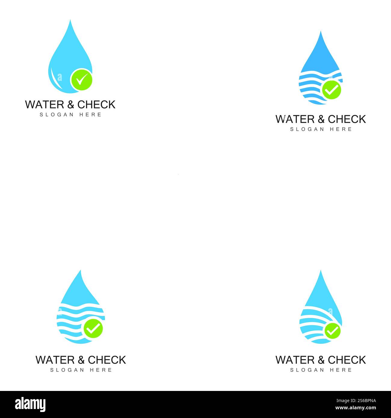 set of water drop check mark icon vector illustration design template ...