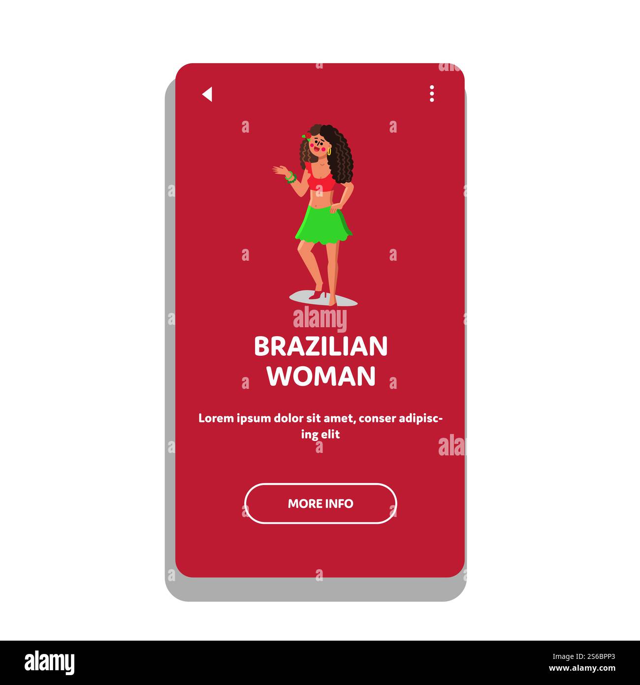 Brazilian Woman Smiling Positive Person Vector. Young Brazilian Woman ...