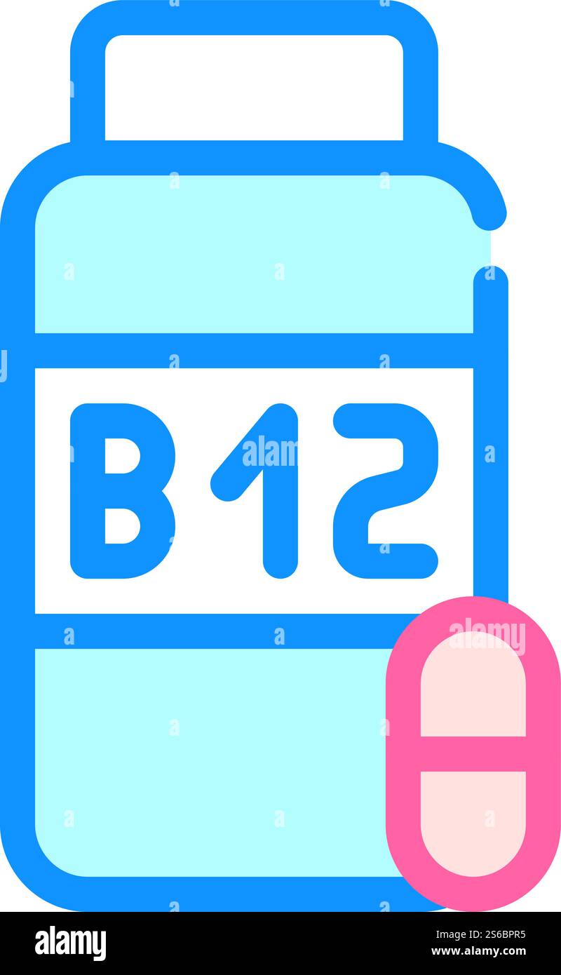 vitamins b12 color icon vector. vitamins b12 sign. isolated symbol ...