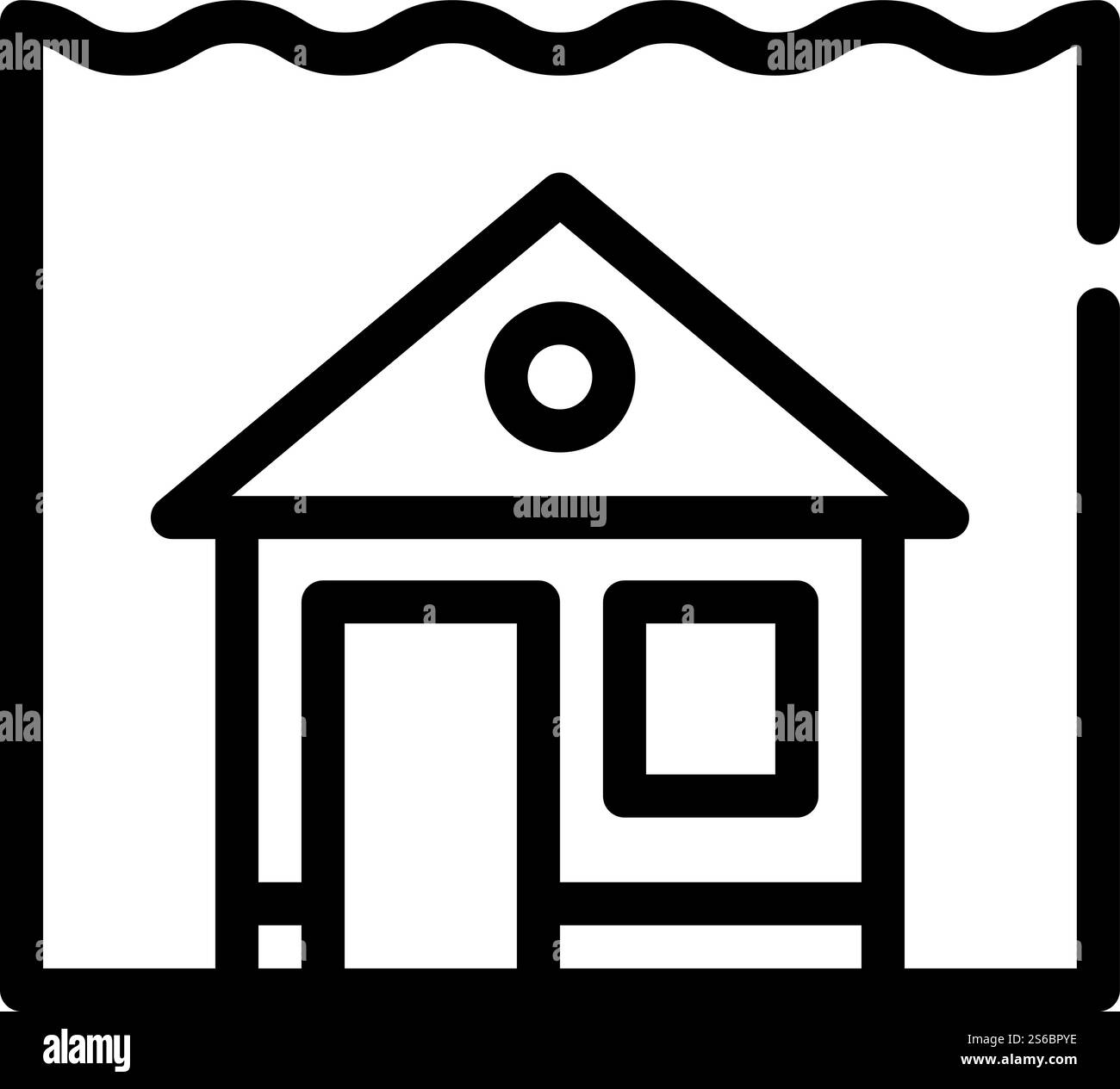 sea level rise line icon vector. sea level rise sign. isolated contour ...