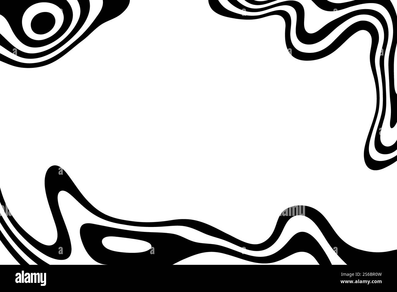 Wave lines abstract background, black thin wavy stripes with movement ...