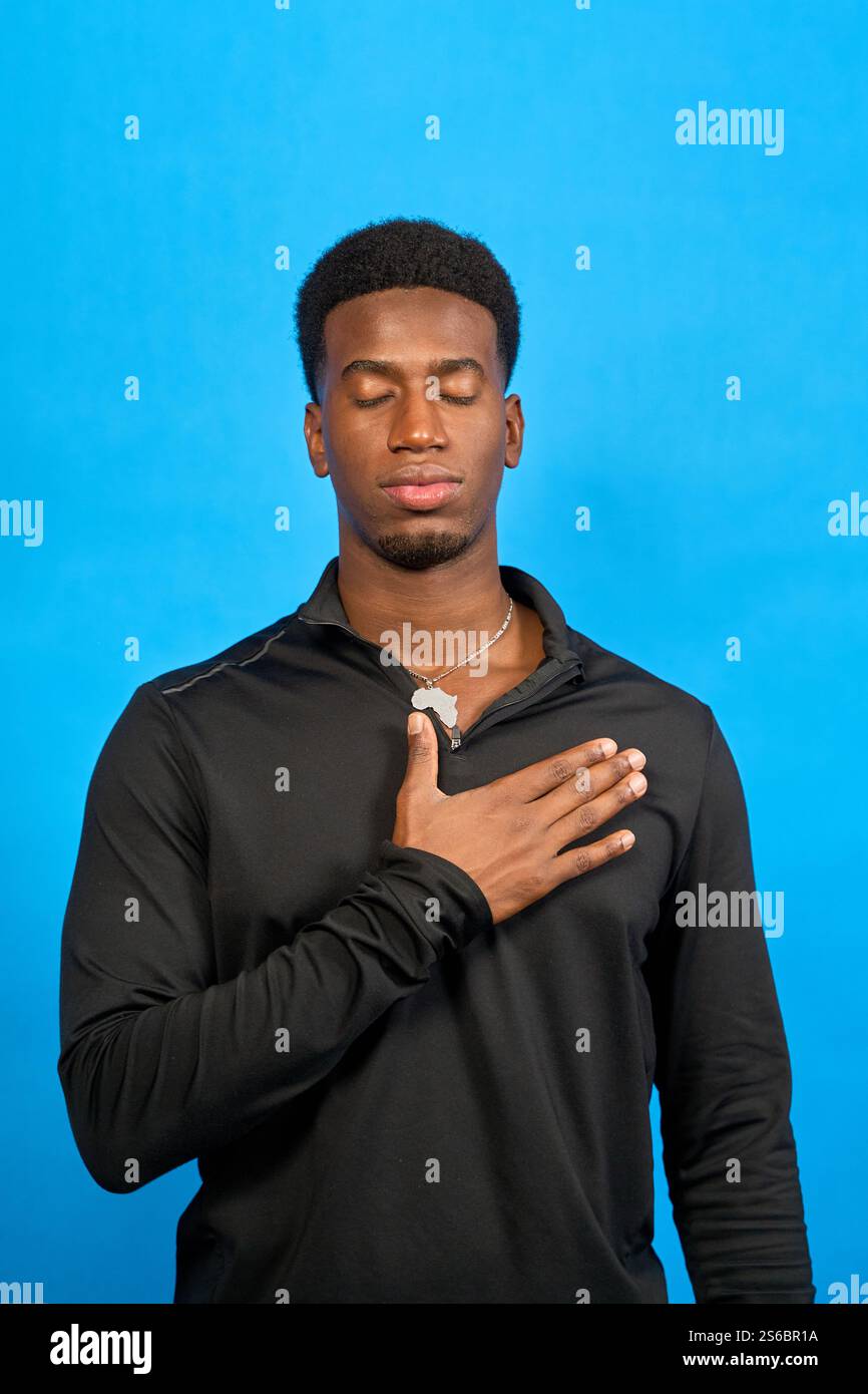 American athlete hand over heart hi-res stock photography and images ...
