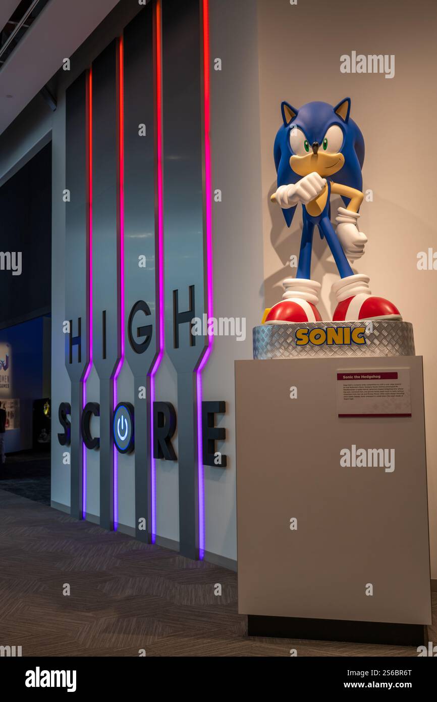 Rochester, New York, USA - 12.6.2024: Sonic the Hedgehog on display at ...