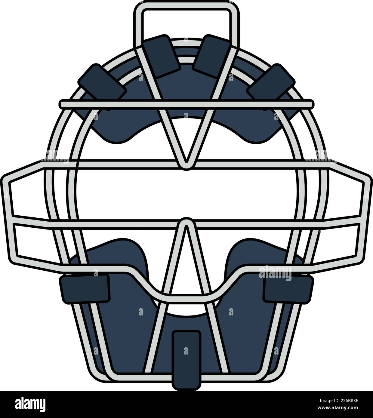 Baseball Face Protector Icon. Editable Outline With Color Fill Design ...