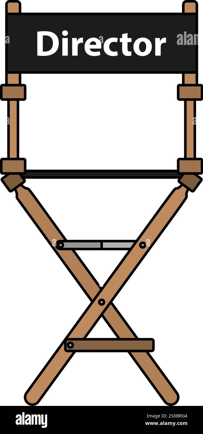 Director Chair Icon. Editable Outline With Color Fill Design. Vector ...