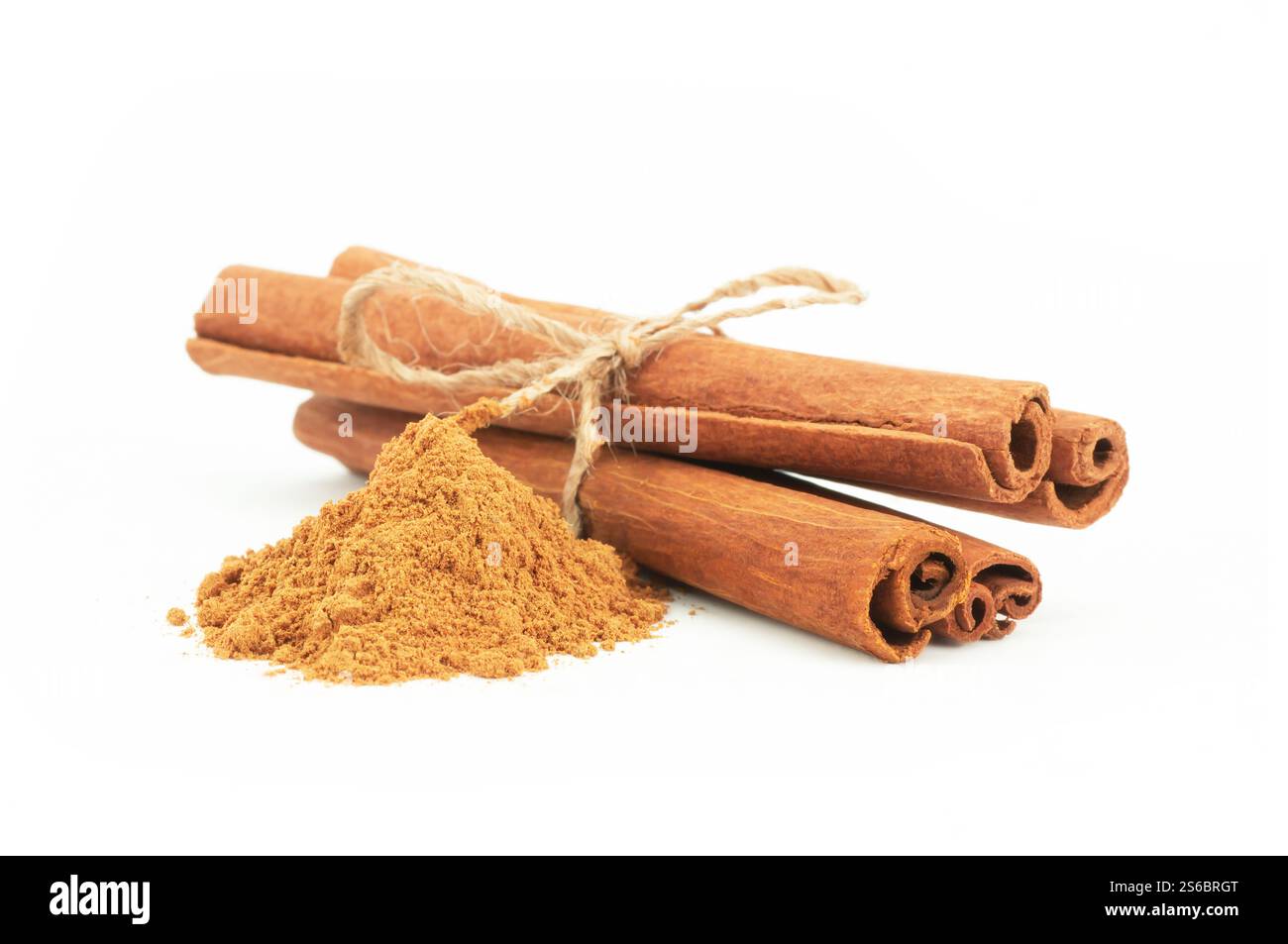 Cinnamon sticks and cinnamon powder isolated on white background ...