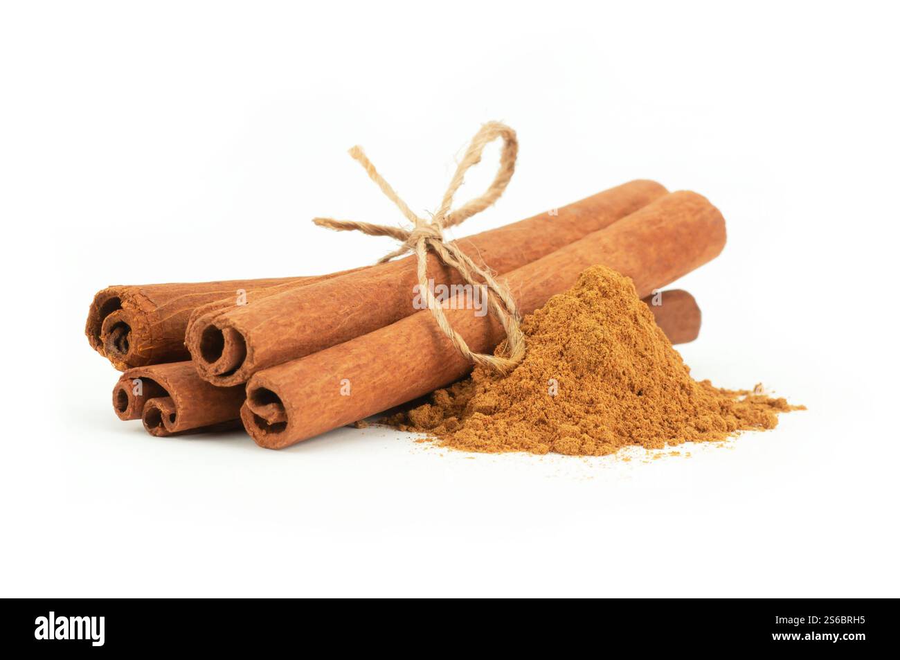 Cinnamon sticks and cinnamon powder isolated on white background ...