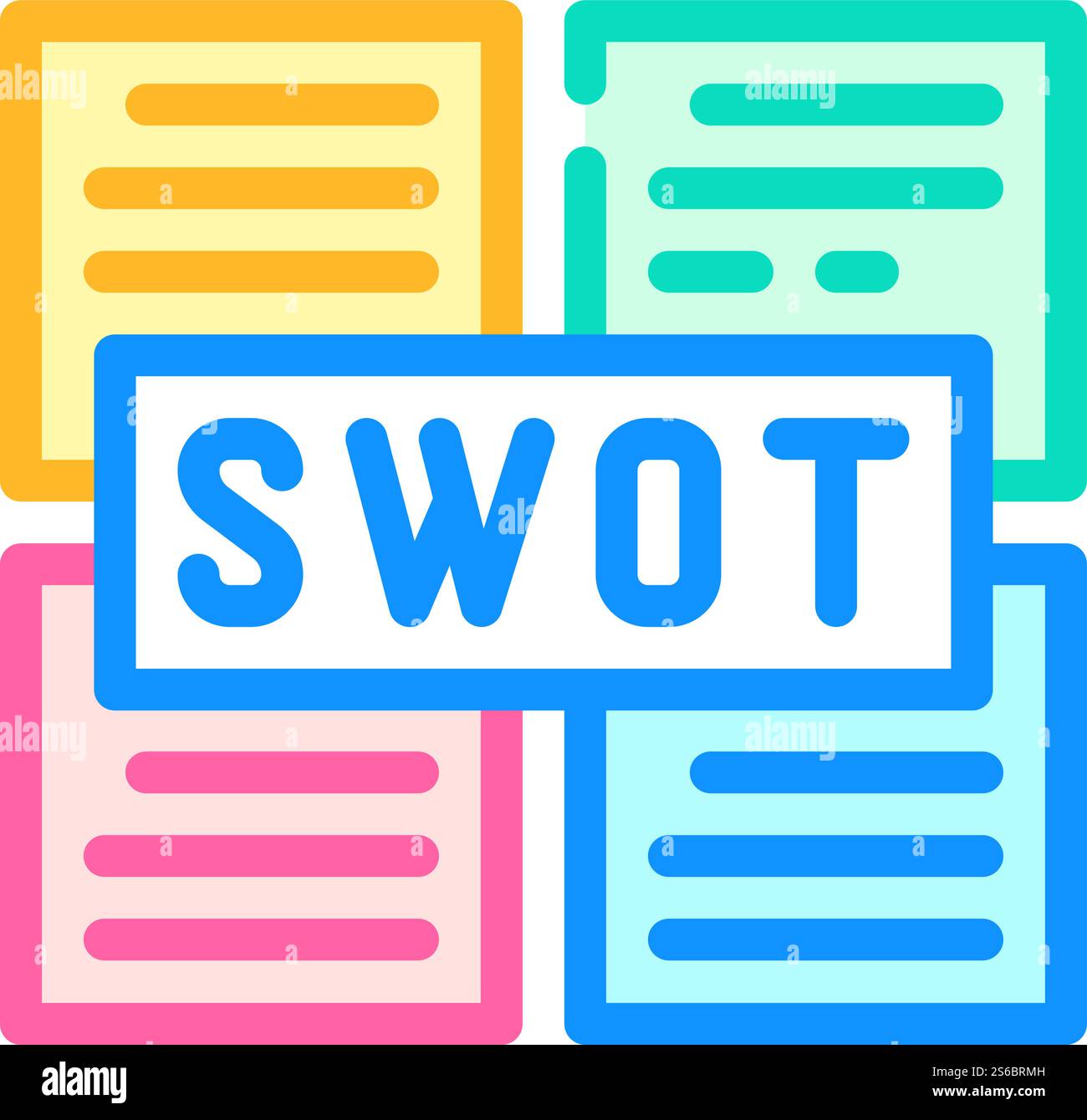 swot analysis color icon vector. swot analysis sign. isolated symbol ...