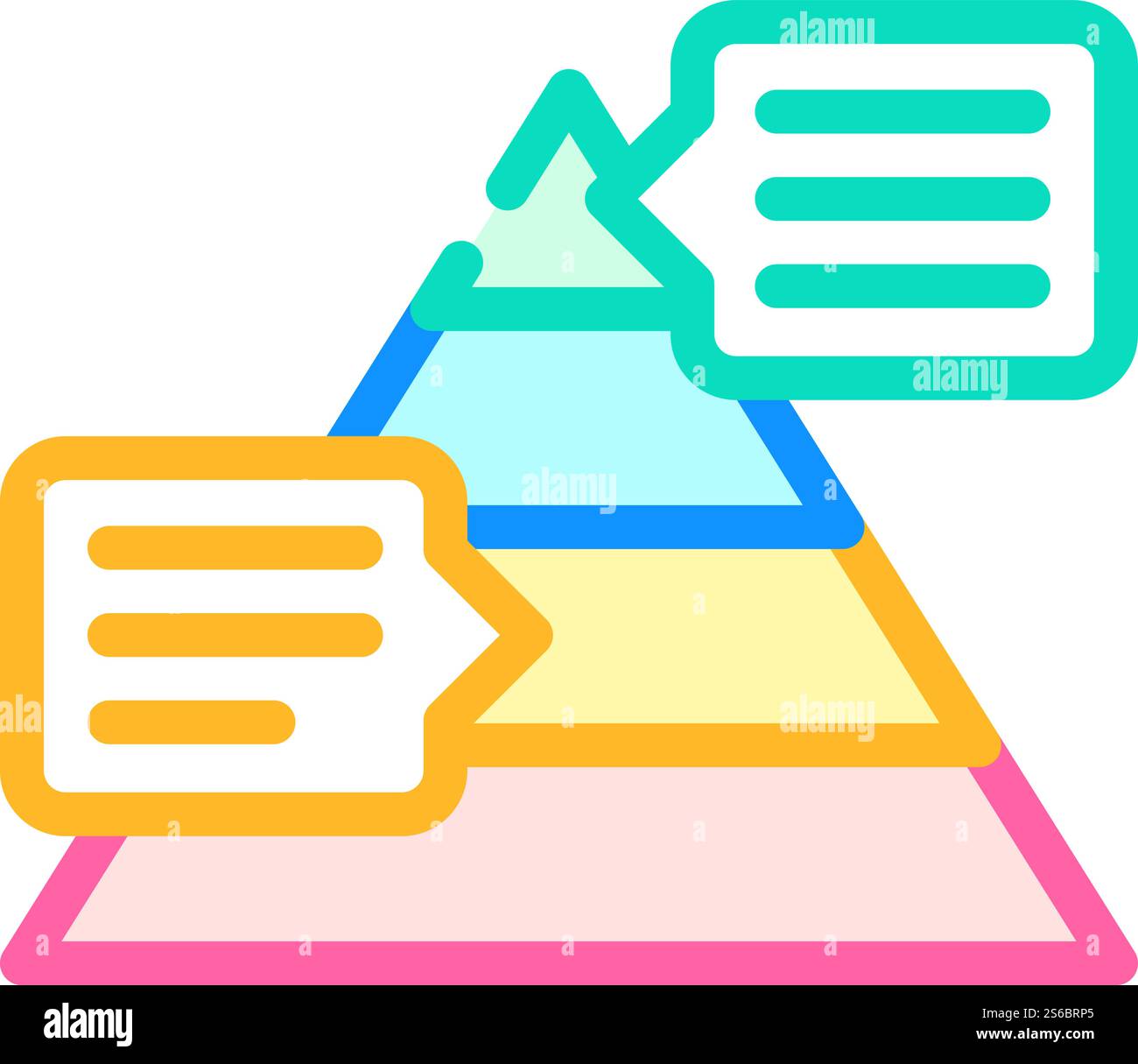 pyramided data analysis color icon vector. pyramided data analysis sign ...