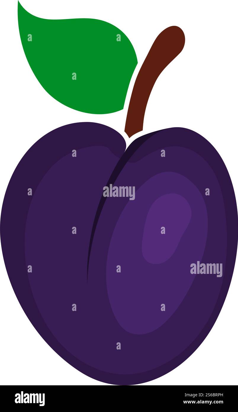 Icon Of Plum In Ui Colors. Flat Color Design. Vector Illustration Stock ...