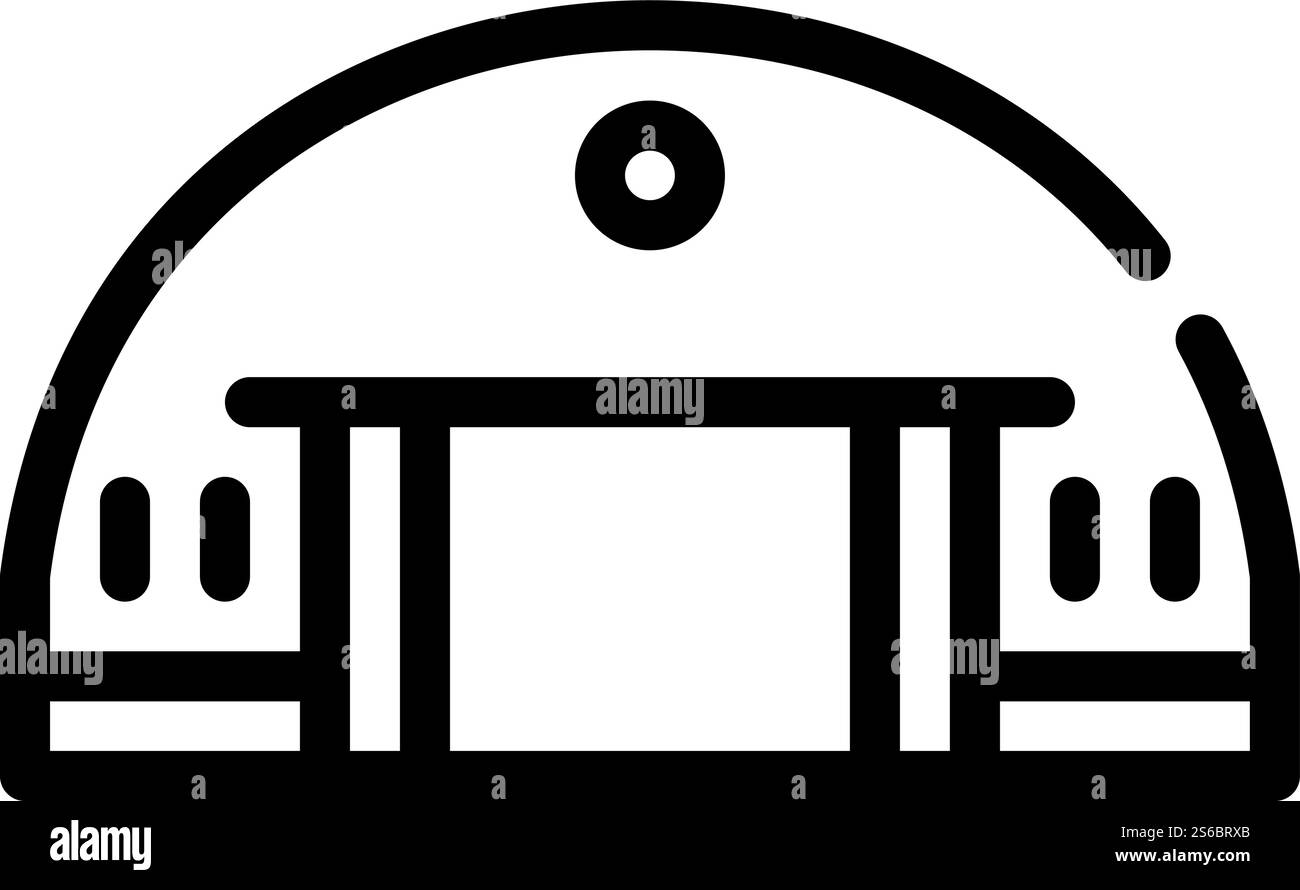 hangar building line icon vector. hangar building sign. isolated ...