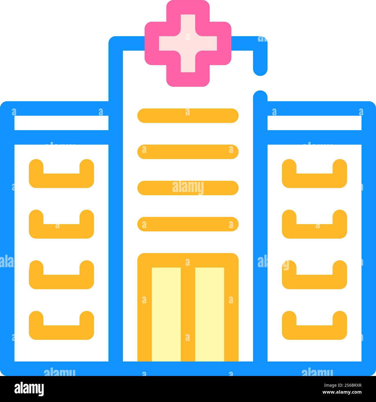hospital building color icon vector. hospital building sign. isolated ...