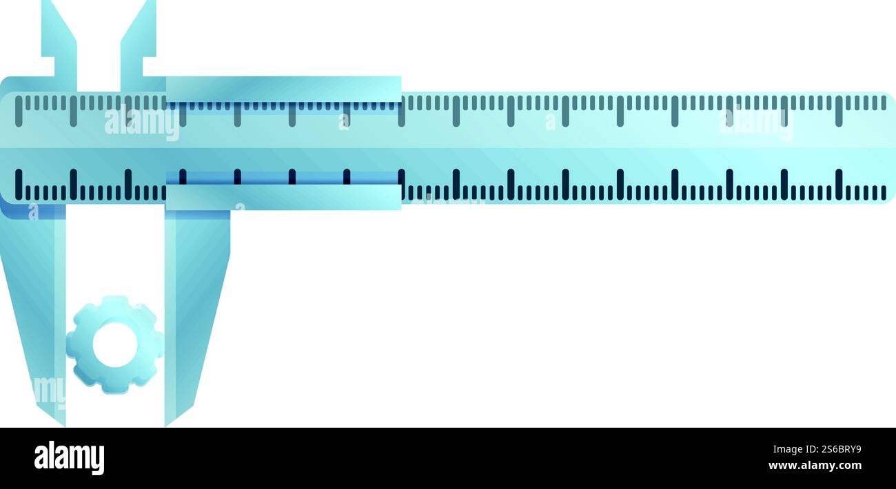 Caliper measure cog wheel icon. Cartoon of caliper measure cog wheel ...