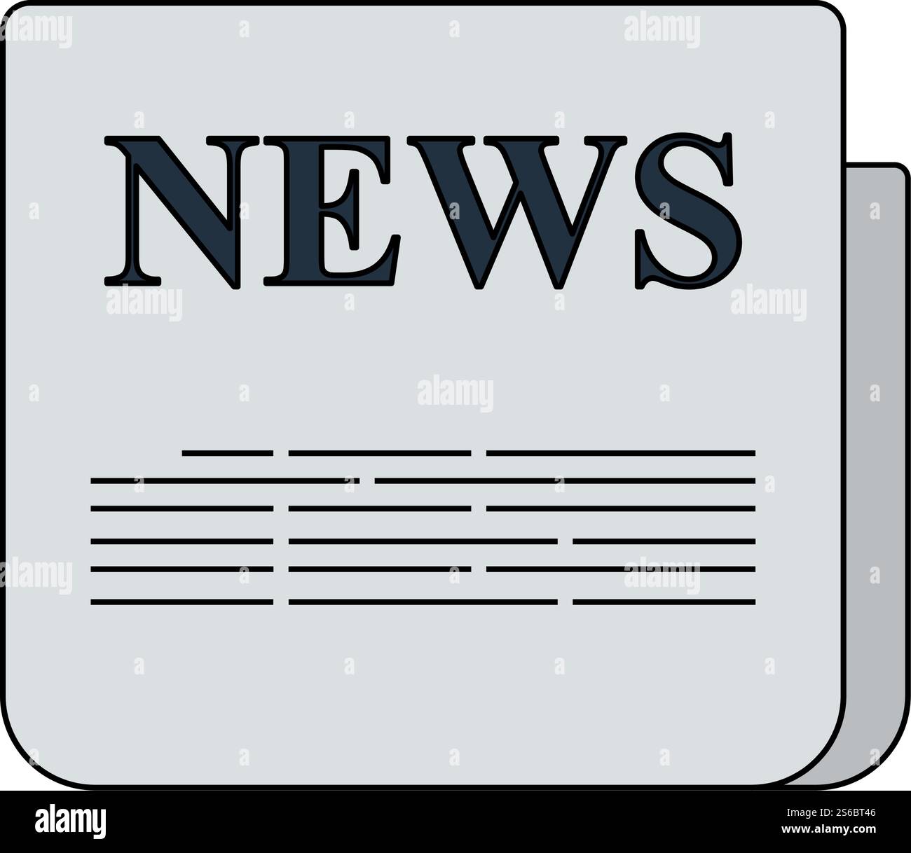 Newspaper Icon. Editable Outline With Color Fill Design. Vector ...